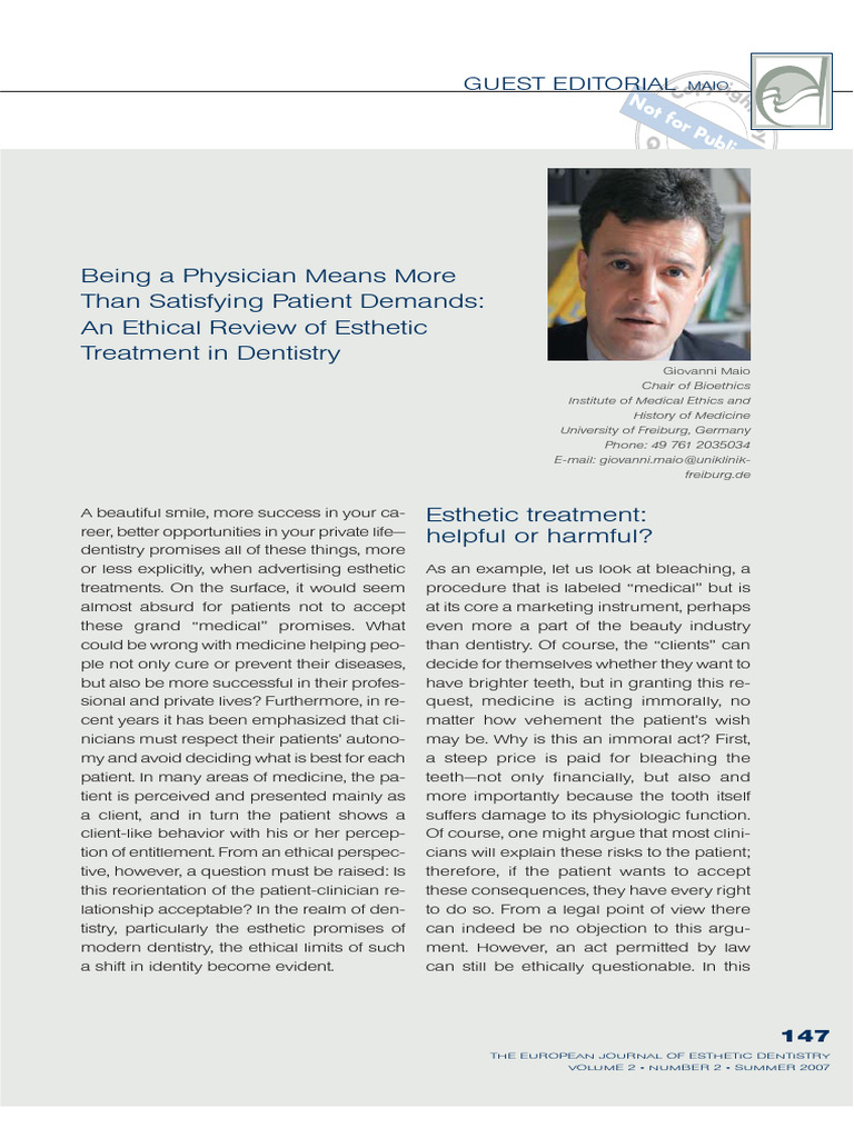 Being A Physician Means More Than Satisfying Patient Demands. An ...