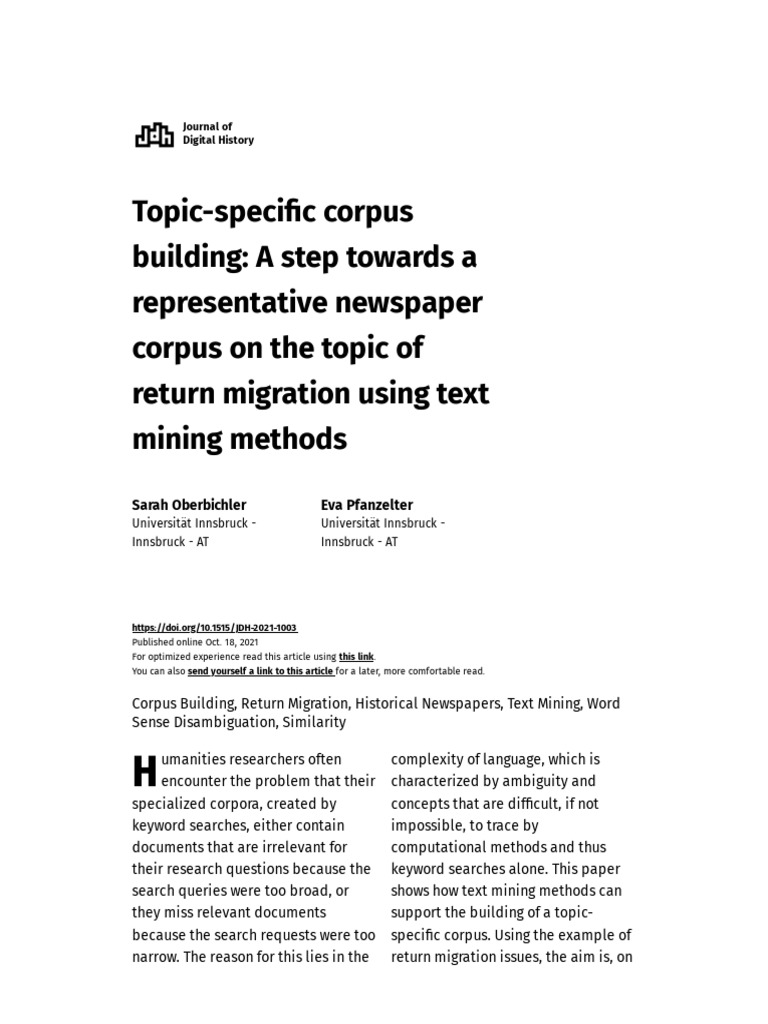 Topic Specific Corpus Building A Step To | PDF | Information Retrieval ...