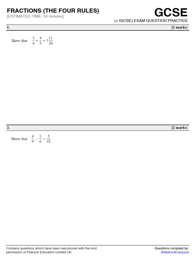 (448596) Fractions The Four Rules | PDF