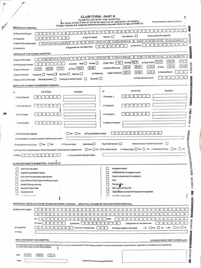 To Be Filled by Hospital | PDF
