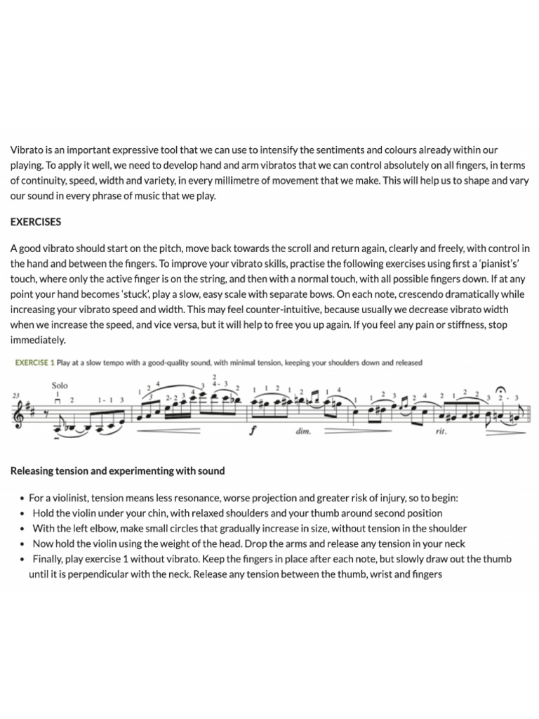 Lihat Bendayan Vibrato Exercises (Strad) | PDF