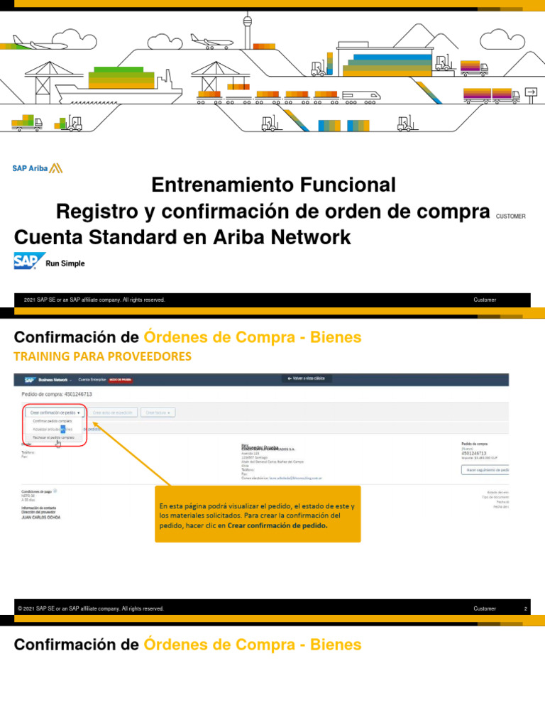 Confirmación de Órdenes en Ariba ASN | PDF | Software | Marca comercial