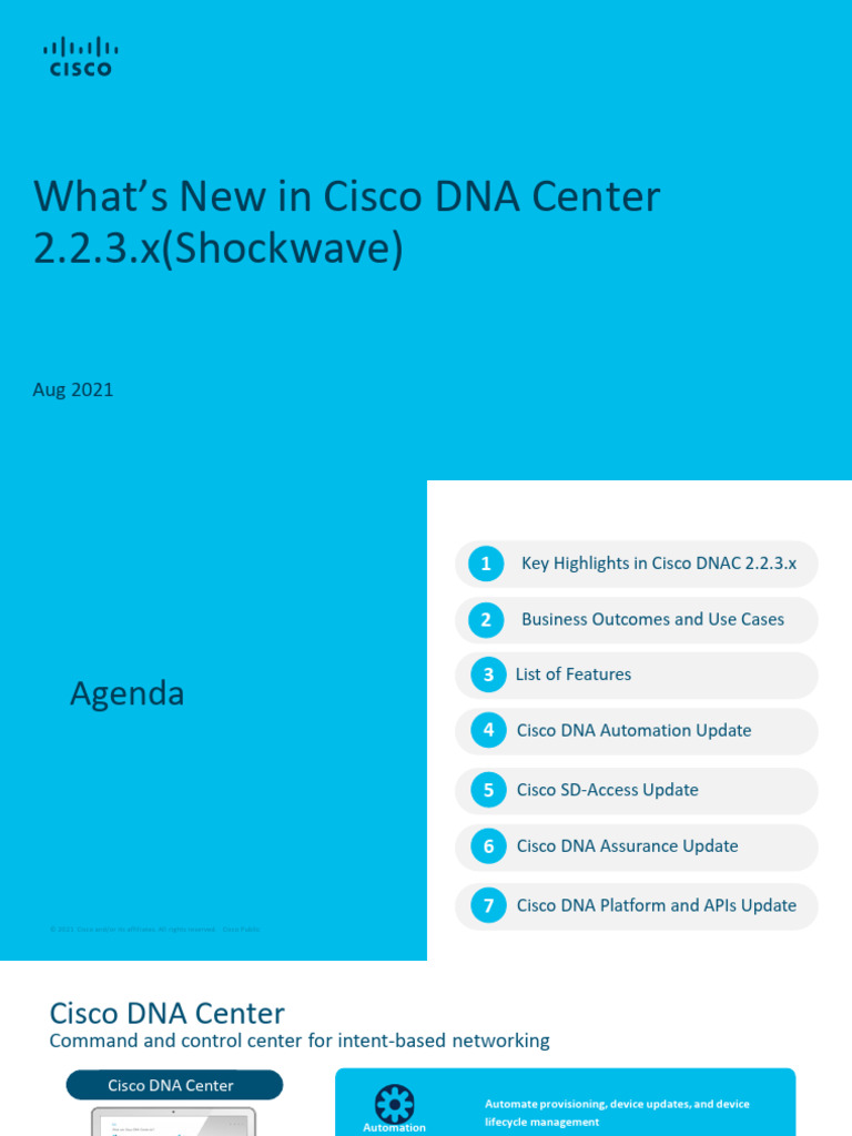 WhatsNew Cisco DNA Center 2 2 3 x - Santander | PDF | Computer Network | Internet Of Things