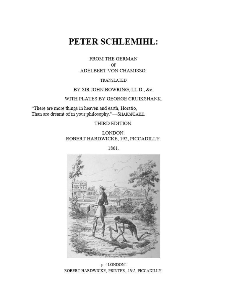 Peter Schlemihl: A Moral Tale | PDF