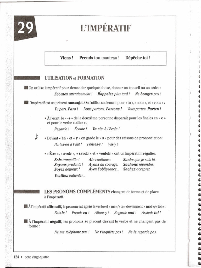 Guide de l'Impératif en Français | PDF