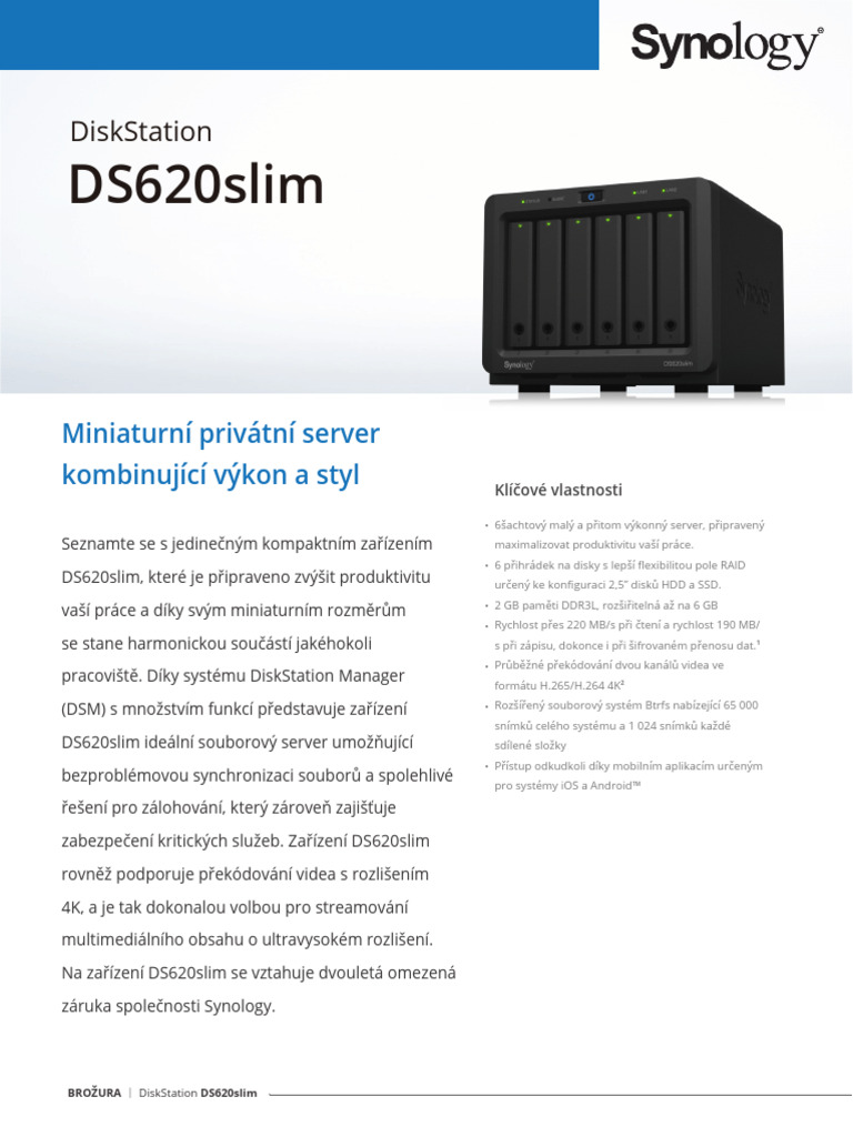 Synology DS620slim Data Sheet Csy | PDF