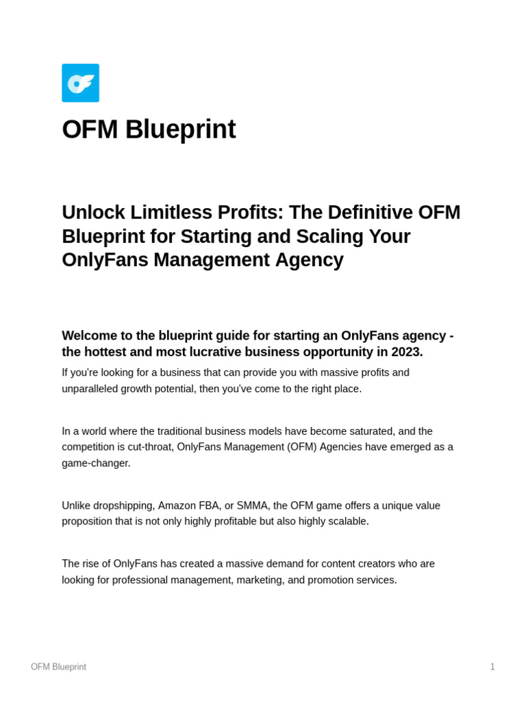 OFM Blueprint NEW | PDF