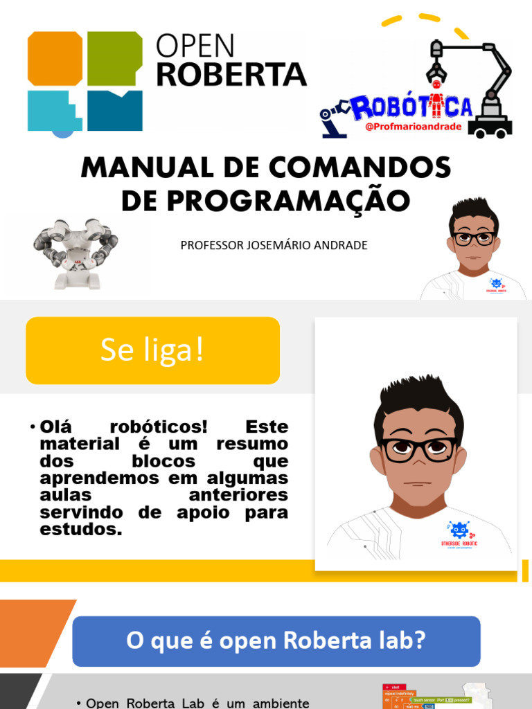Manual de Comandos de Programação Open Roberta Lab | PDF
