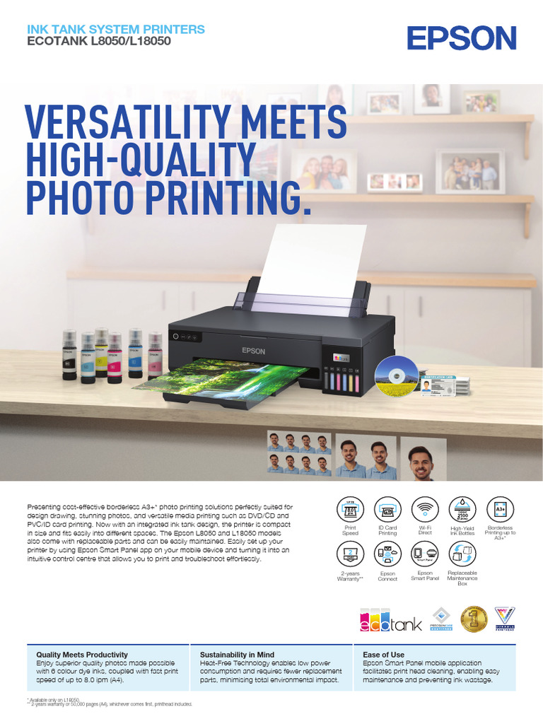 Epson EcoTank L8050 L18050 | PDF | Printer (Computing) | Computing