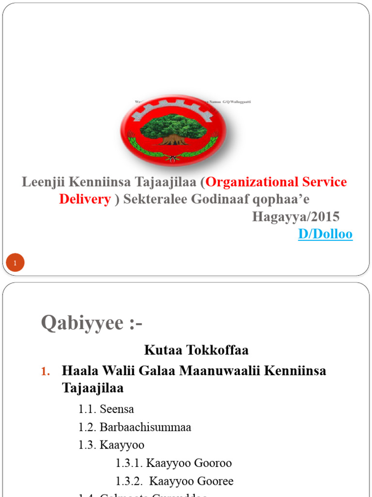 Leenjii Kenna Tajaajilaa | PDF