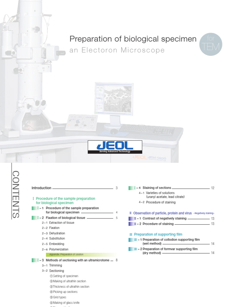 JEOL-TEM-Sample Prep For Bio Samples - 10604 | PDF | Fixation (Histology) | Staining