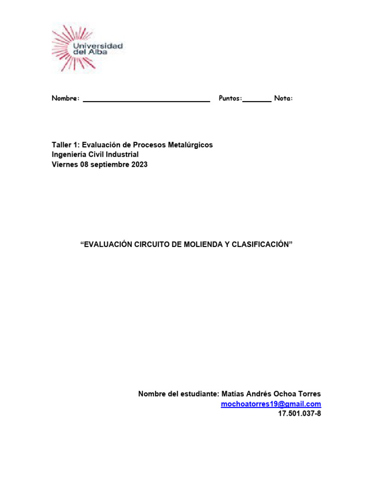 Taller 1 Preguntas. Evaluacion Proceso 2-2022 | PDF