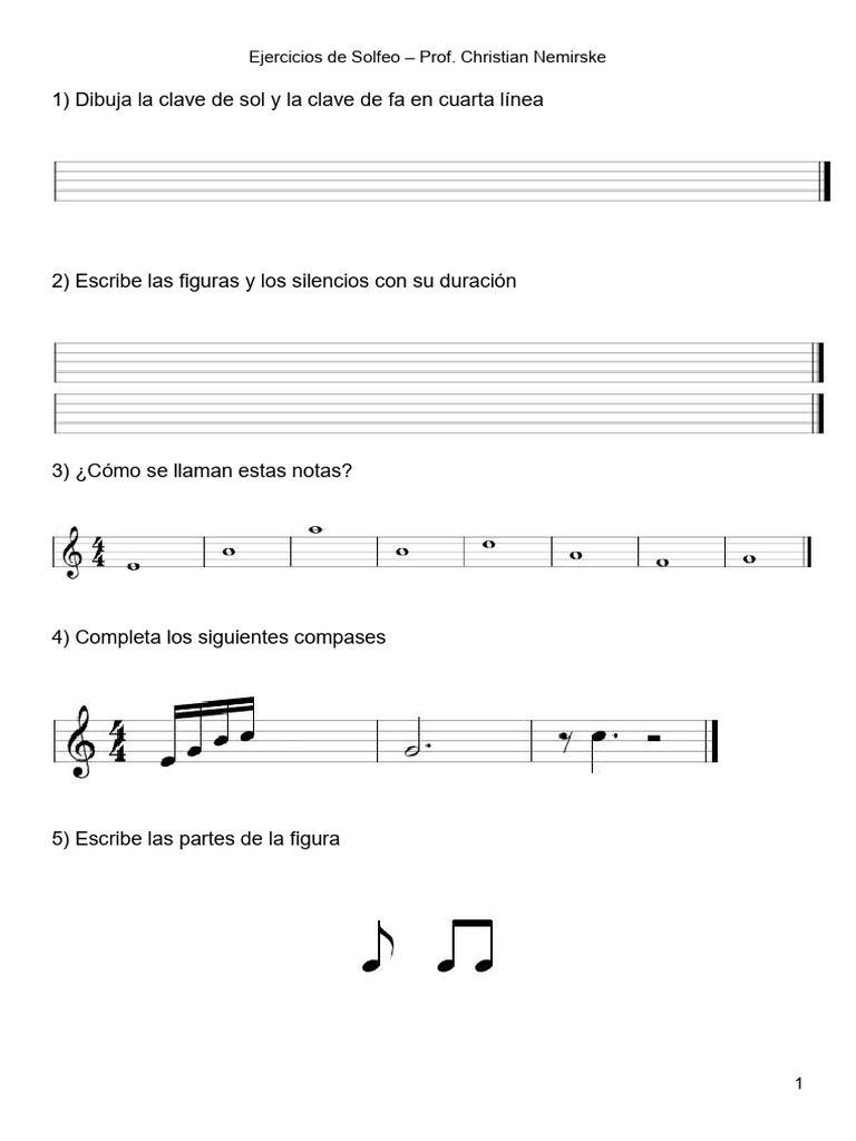 52-Ejercicios de Solfeo | PDF