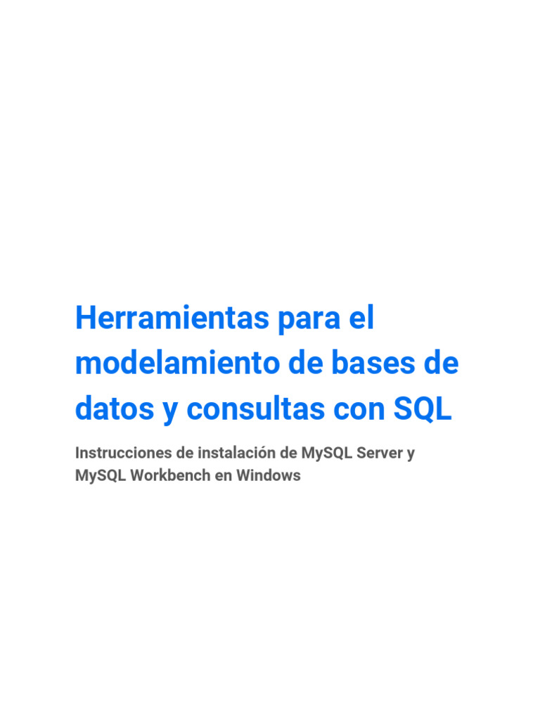 Instalación SQL Server + Mysql Workbench | PDF | Mi sql | Ventana (informática)