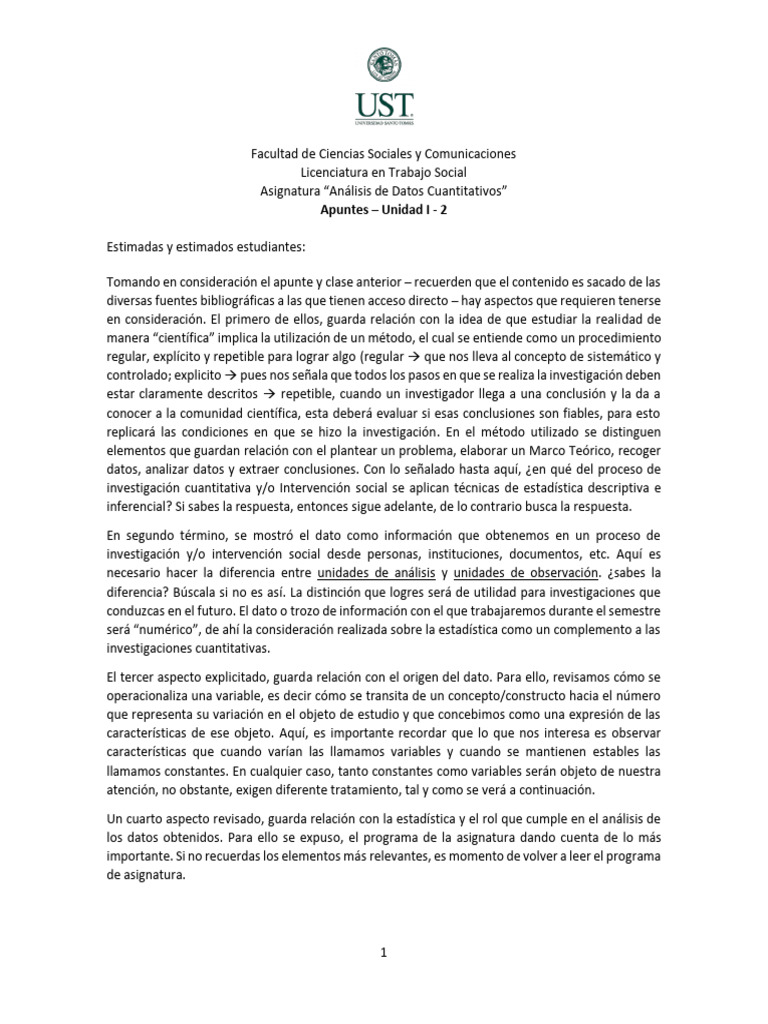 Apunte 2 - Unidad I | PDF