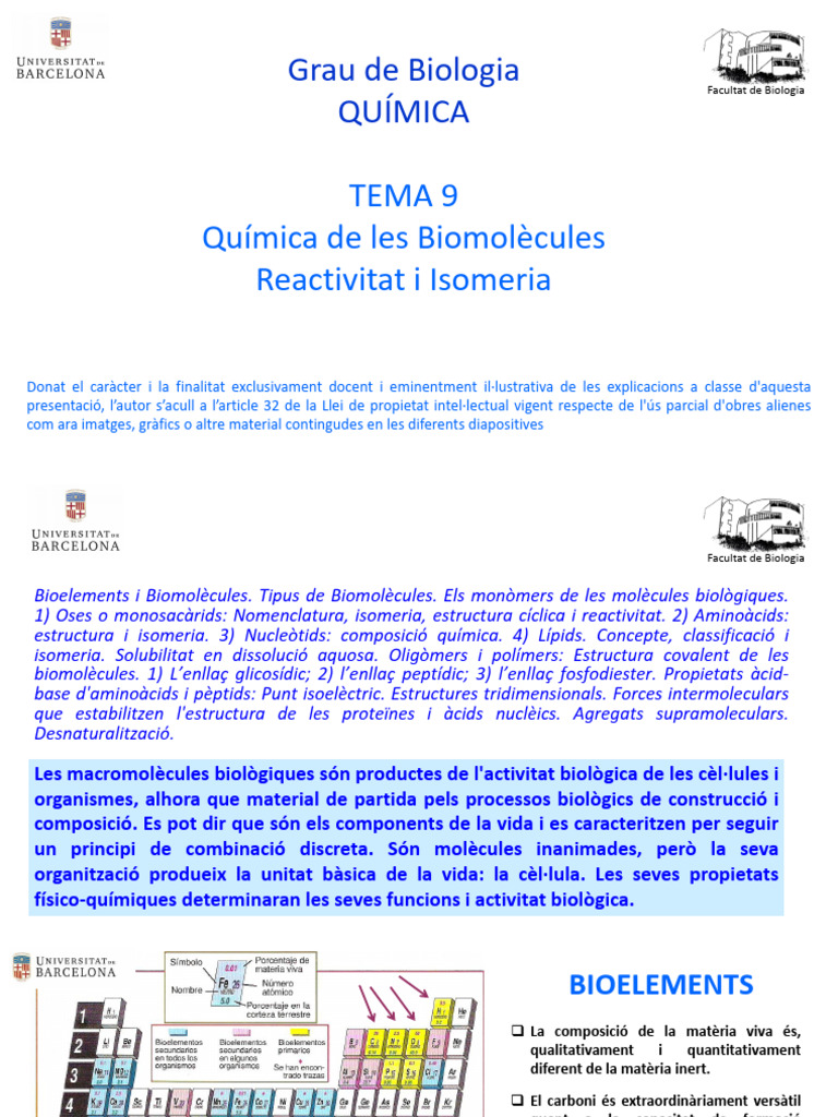 TEMA 9_Biomolècules | PDF