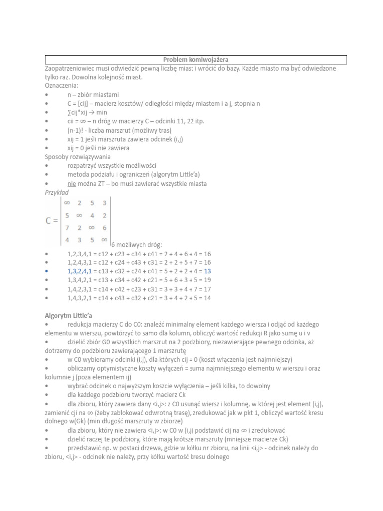 Problem Komiwojażera | PDF