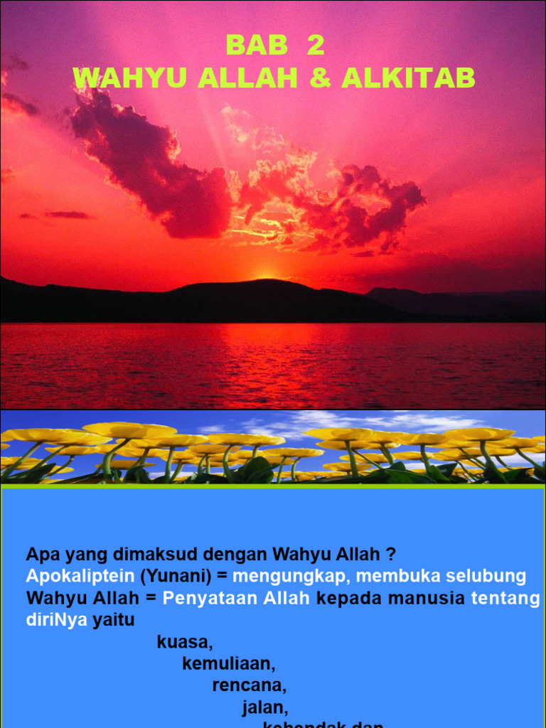 Bab 2 (Wahyu Allah & Alkitab) | PDF