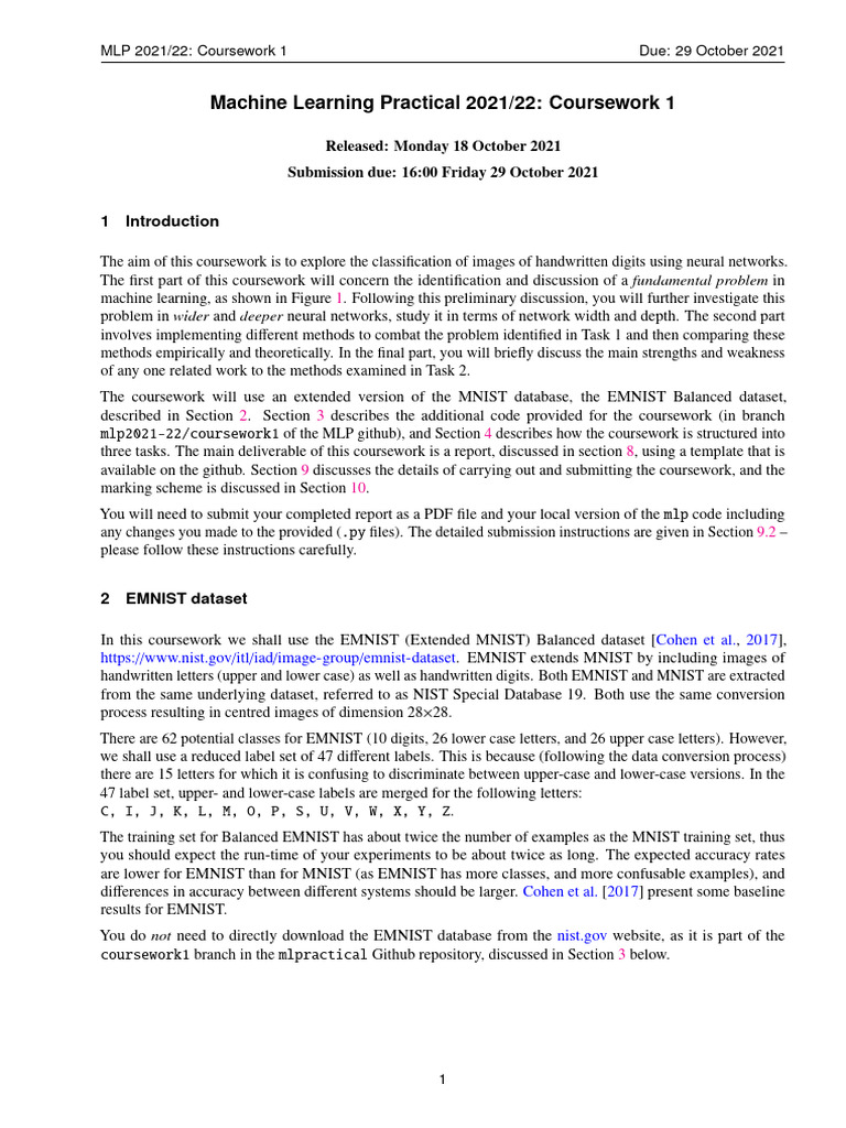 MLP2021 22 cw1 | PDF