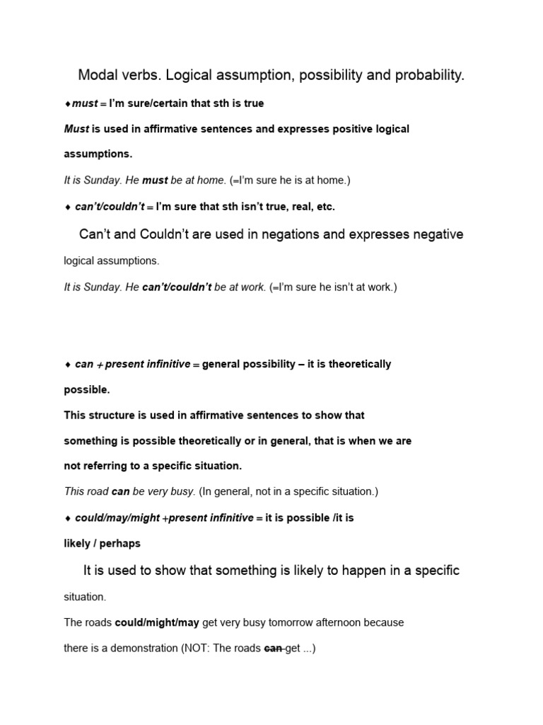 Understanding Modal Verbs and Assumptions | PDF