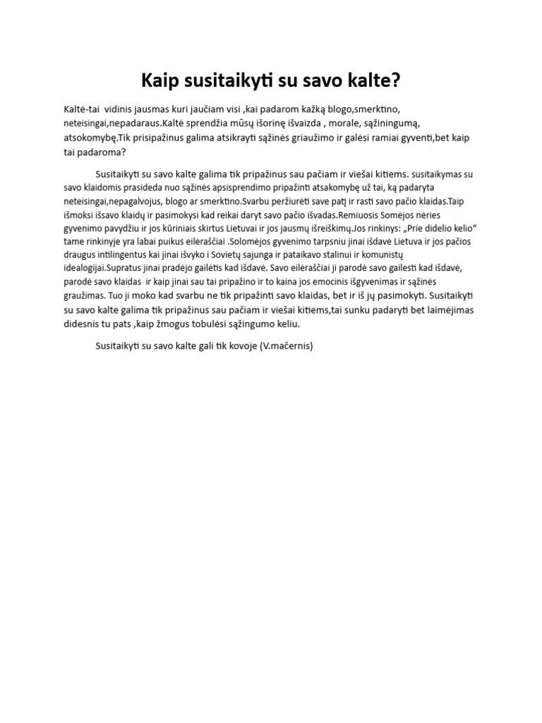 Kaip susitaikyti su savo kalte | PDF