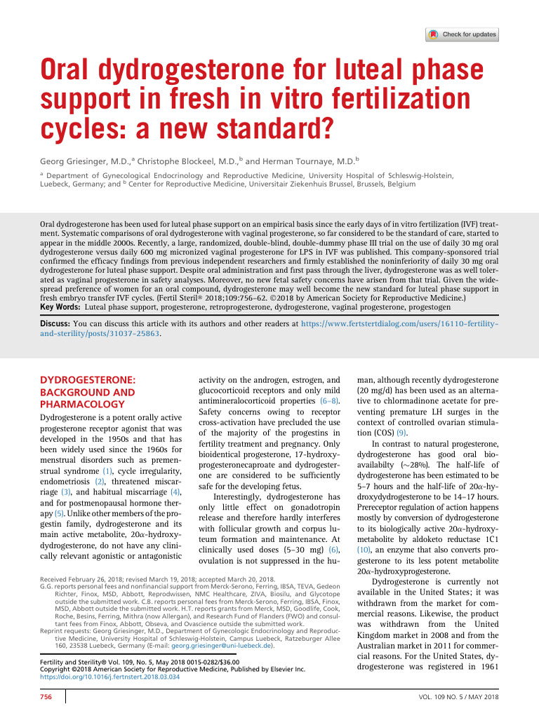 dihidrogesterona oral para FL | PDF