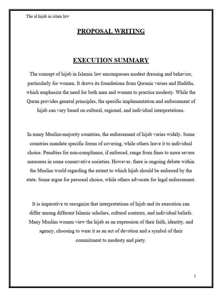 Proposal Writing | PDF | Hijab | Sharia