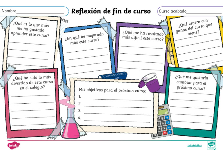 Reflexión y objetivos de fin de curso | PDF