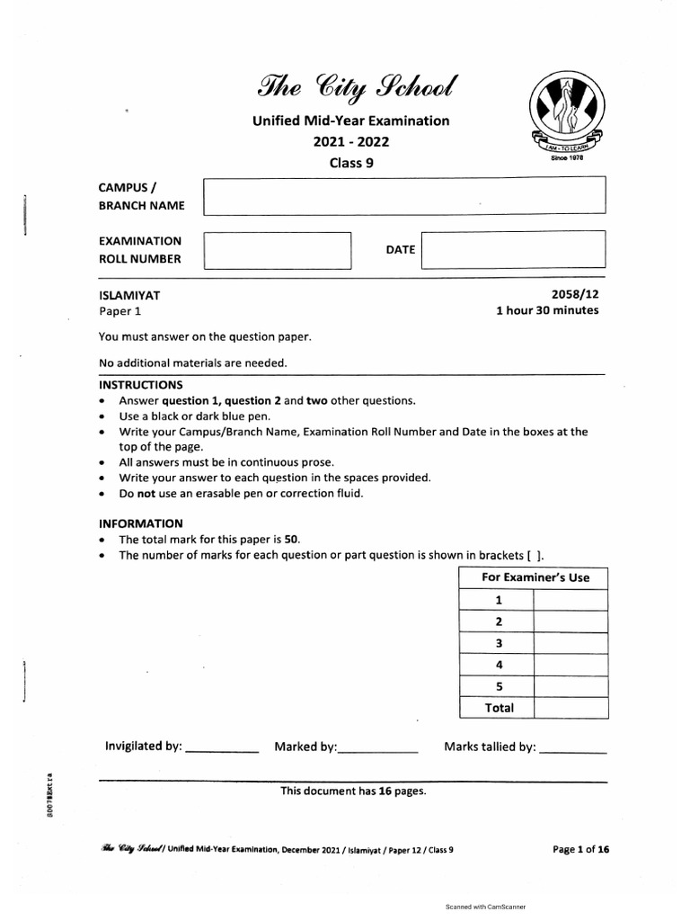 Class 9 ISL P1999999999999 | PDF