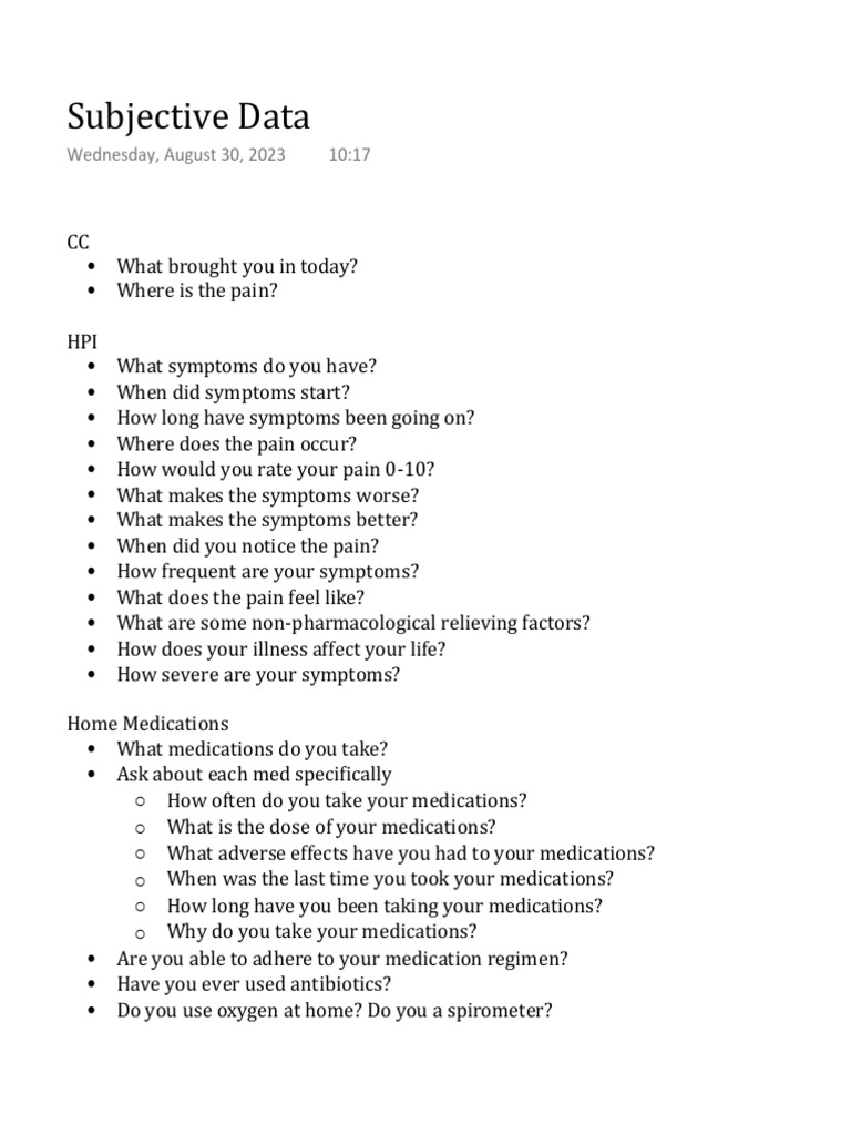 Subjective Data Questions | PDF