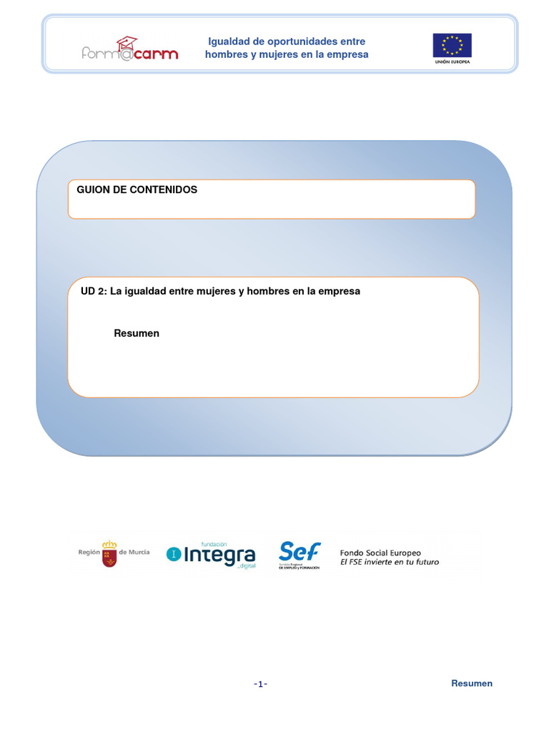 Igualdad UD2 Resumen | PDF