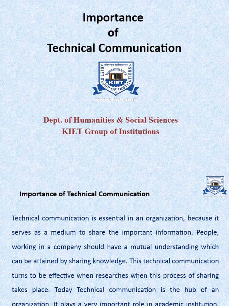 Importance of Technical Communication | PDF