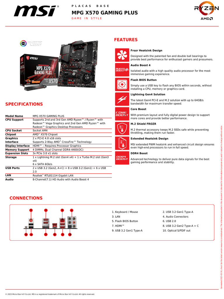 MPG X570 Gaming Plus | PDF