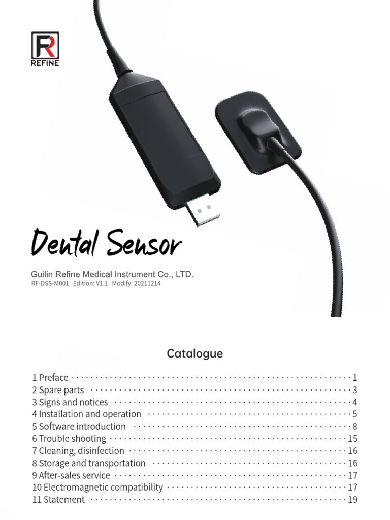 Dental Sensor Instruction Manual | PDF | Usb | Electrical Connector
