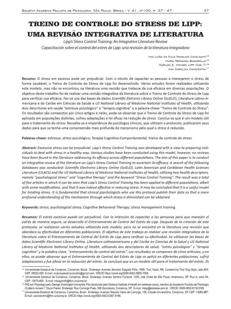 Treino de Controle de Stress | PDF | Estresse (Biologia) | Hipertensão