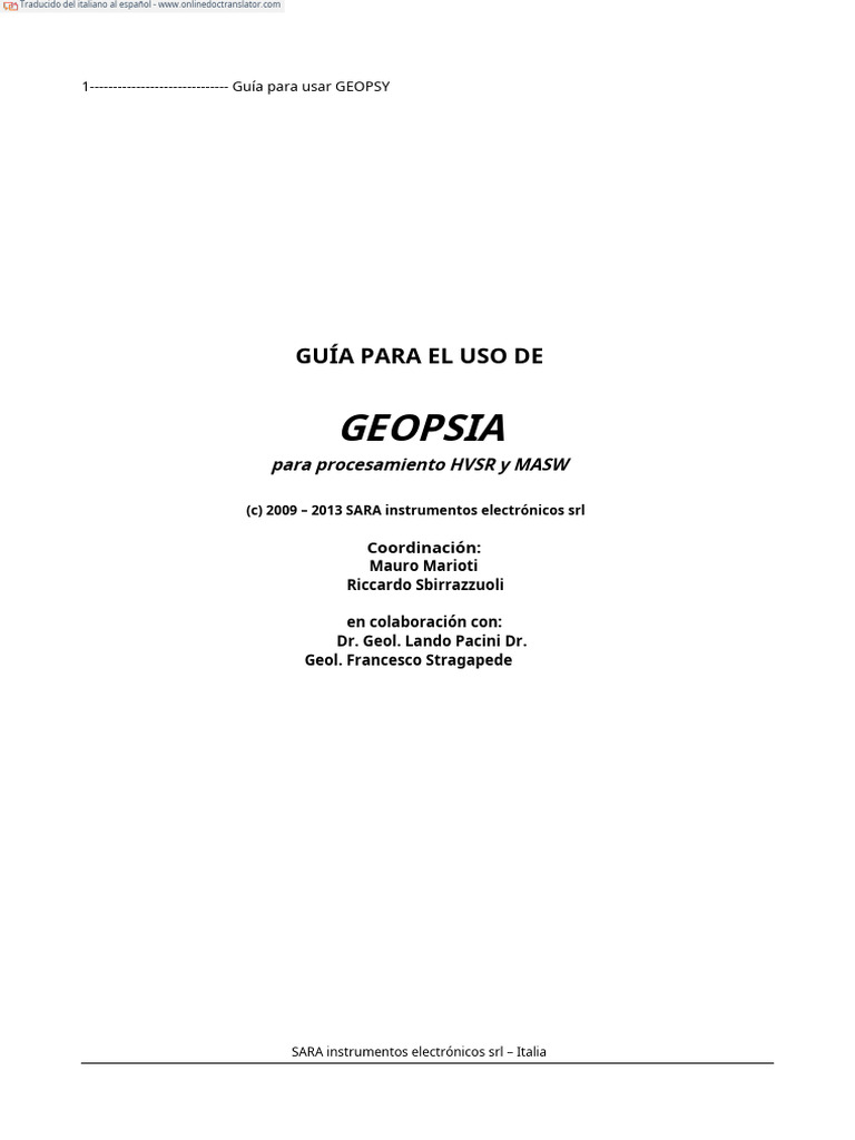 GEOPSY GUIDA PRATICA - It.es | PDF | Ventana (informática) | Densidad ...