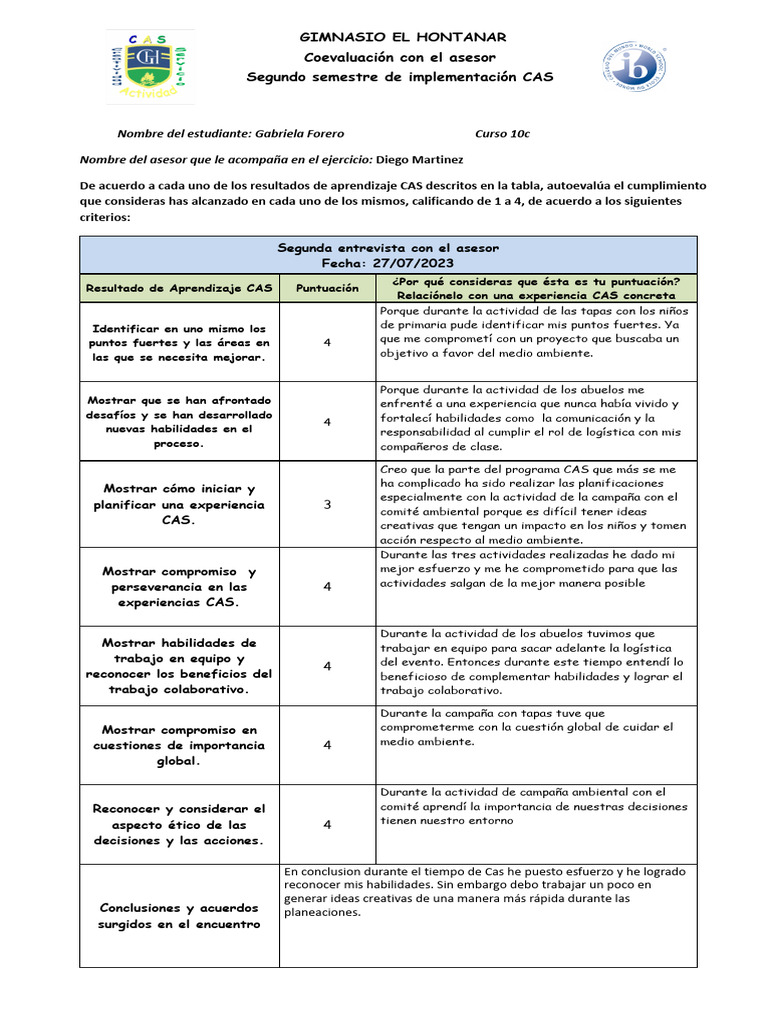 Segunda Entrevista Con El Asesor 2023 | PDF | Crecimiento personal y profesional