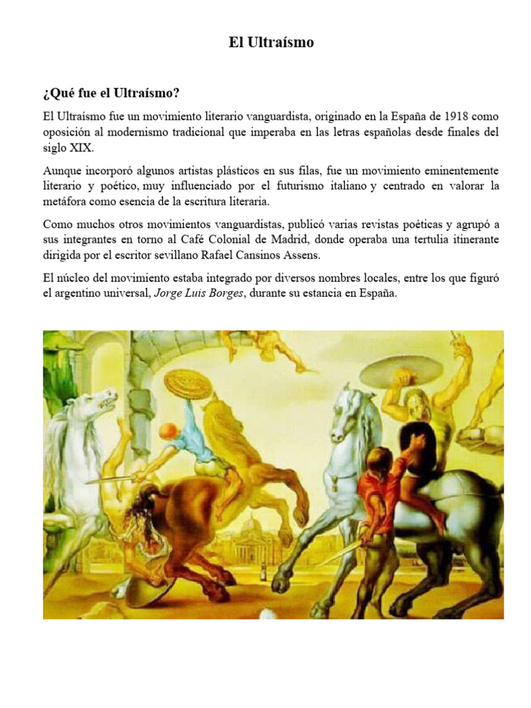 El Ultraísmo: Vanguardia Literaria y Artística | PDF | Surrealismo