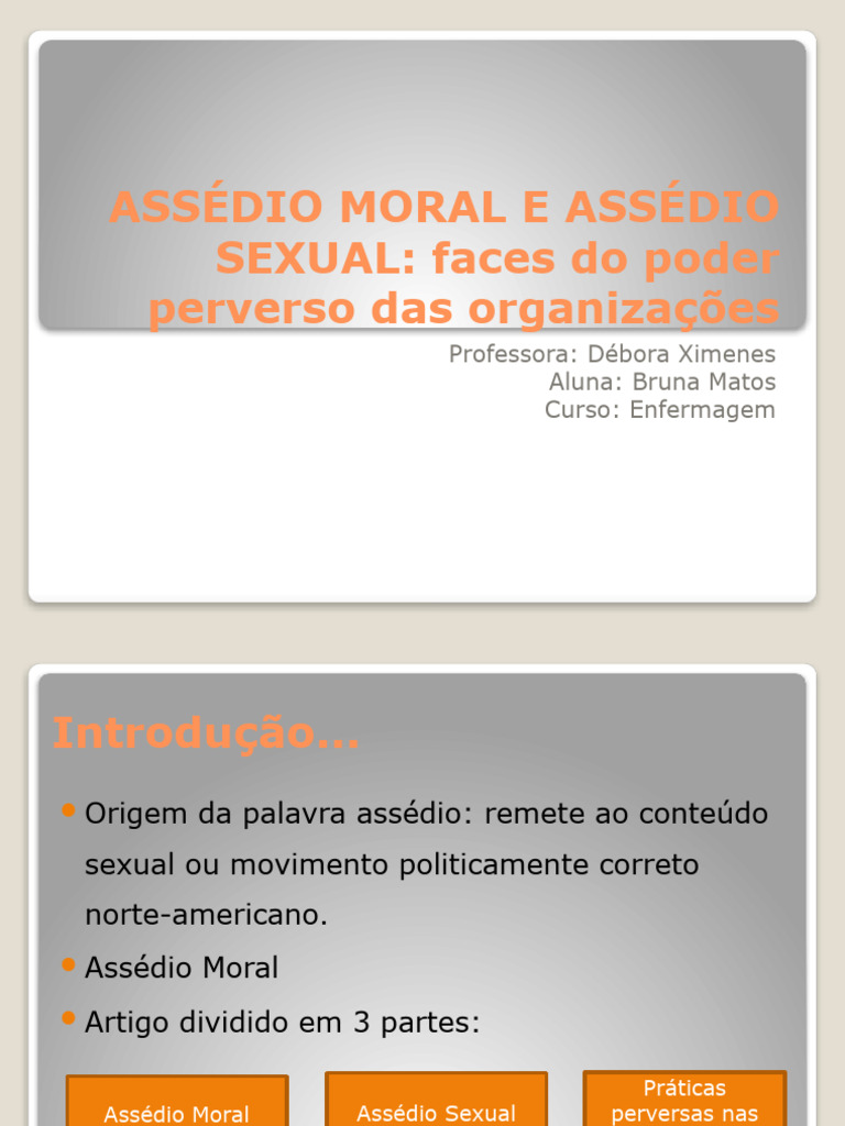 Assédio Moral e Assédio Sexual | PDF