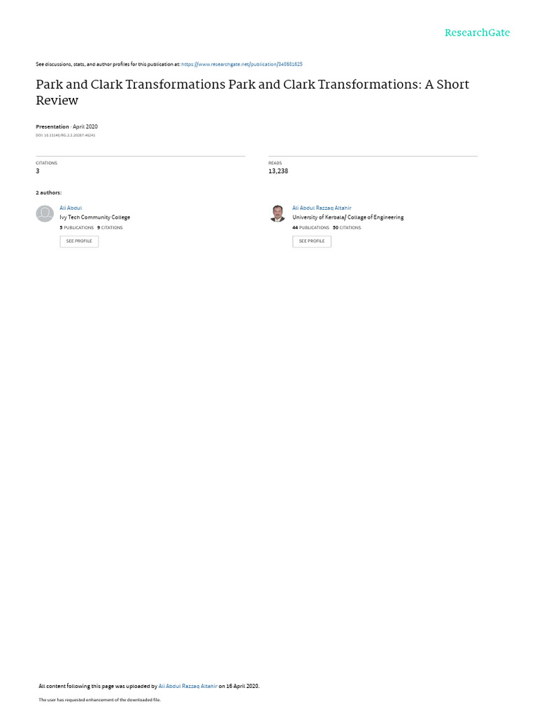 Parkand Clarck Transformation | PDF