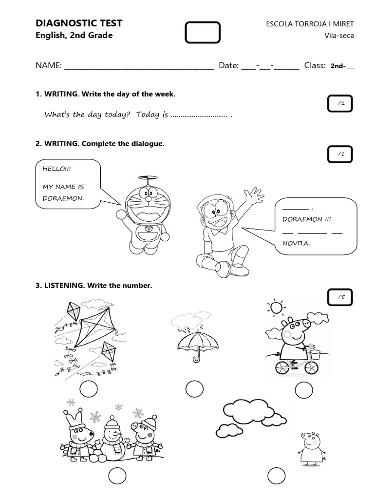 2nd Grade English Test | PDF
