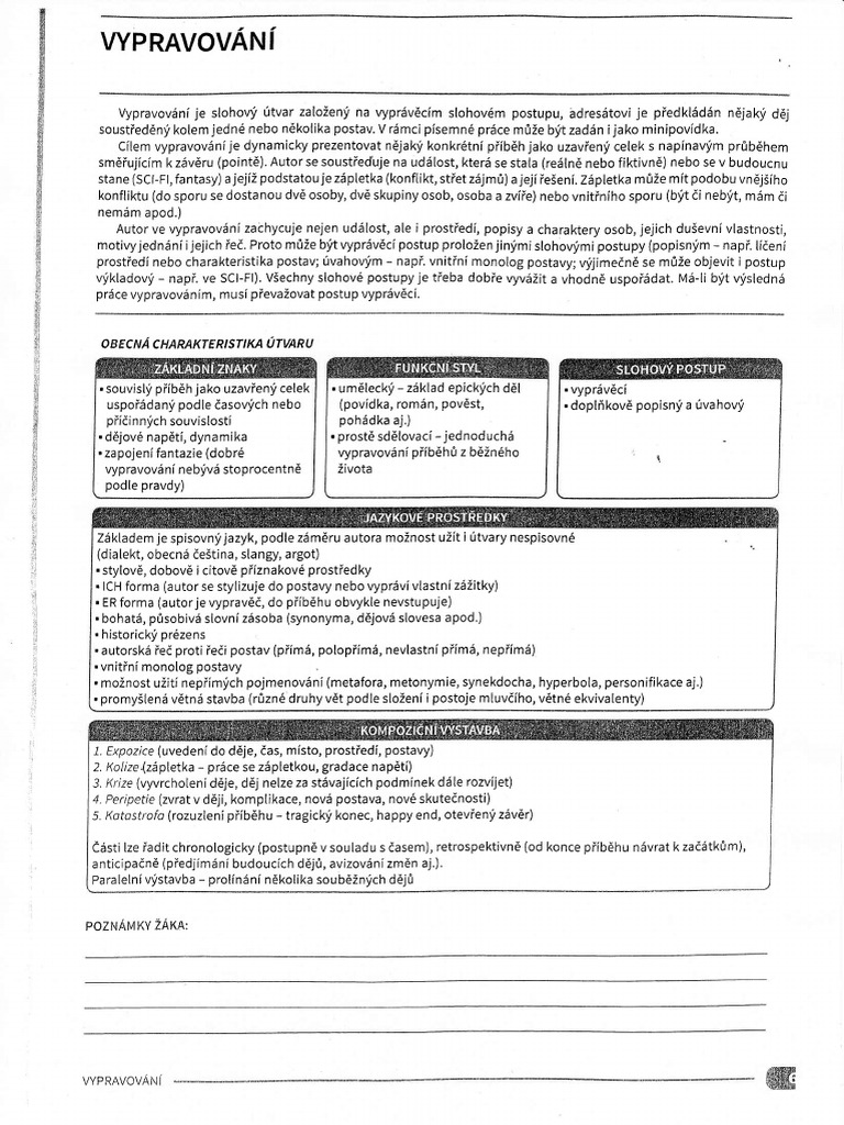 01 - Vypravovani - Rozbor 2 | PDF