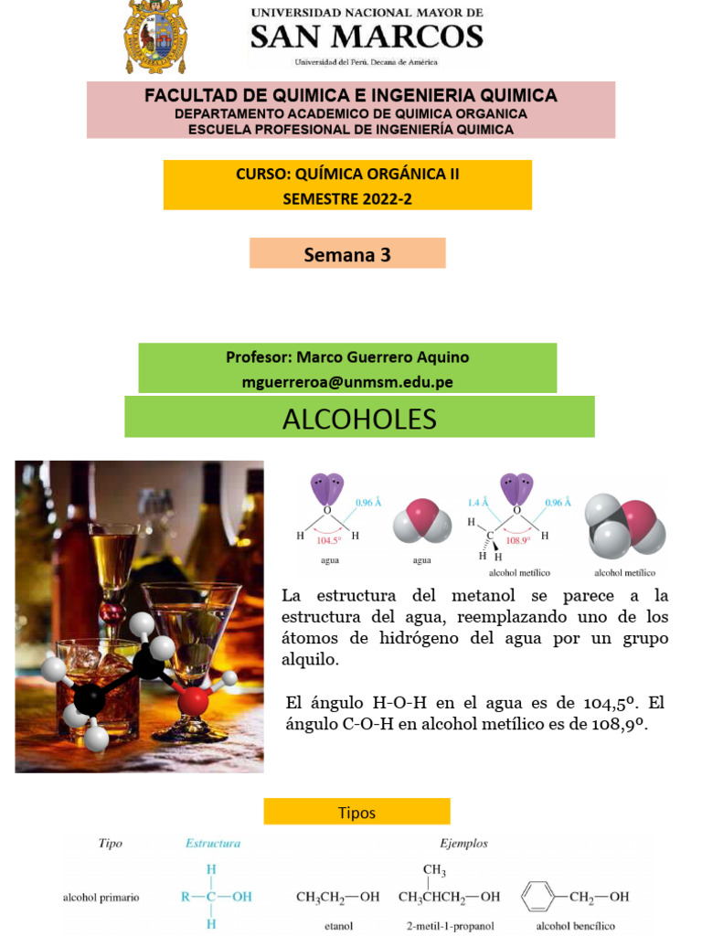 Semana 3 Quimica Organica 2 - 072. ALCOHOLES | PDF