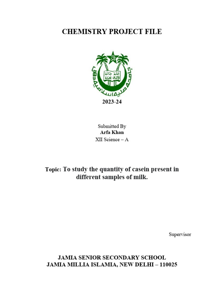 Chemistry Project File | PDF