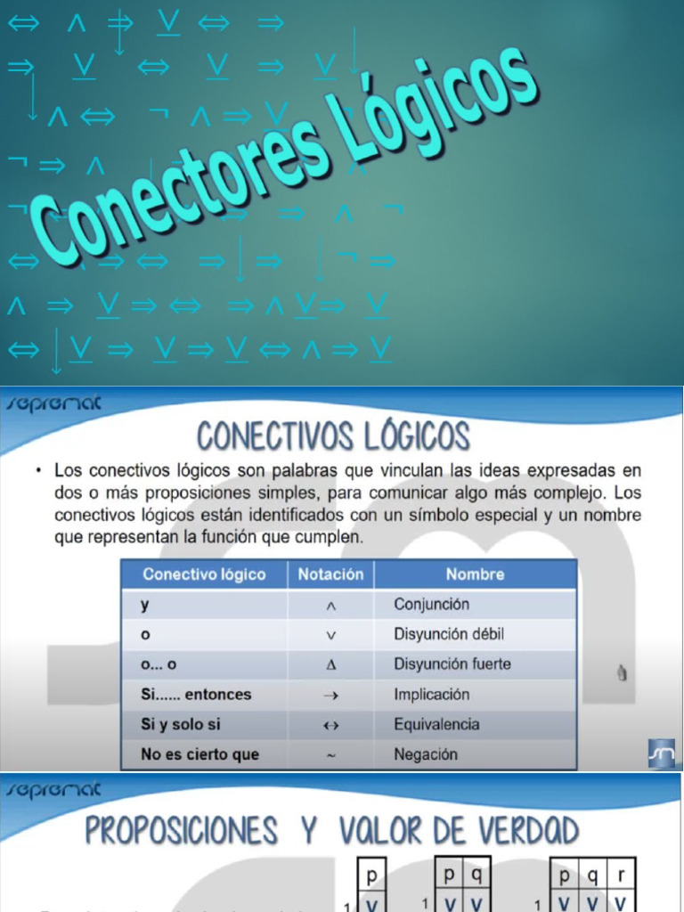 Conectores Logicos Unidad 1 | PDF