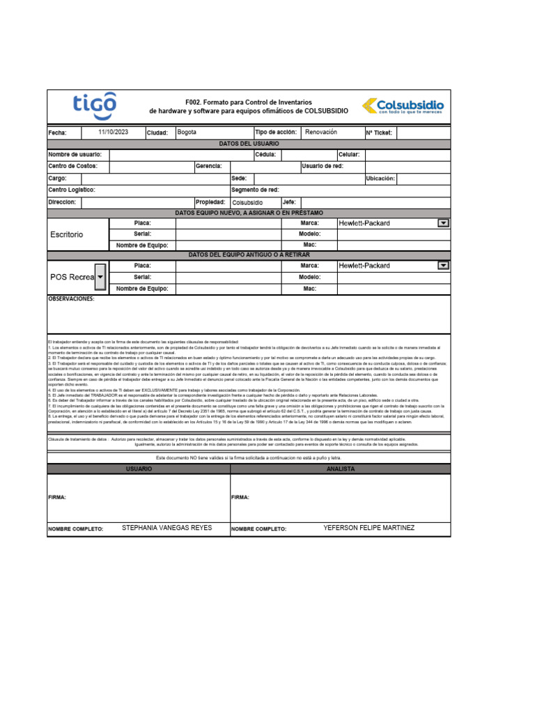 F002_Formato_para_Control_de_Inventarios v2 | PDF