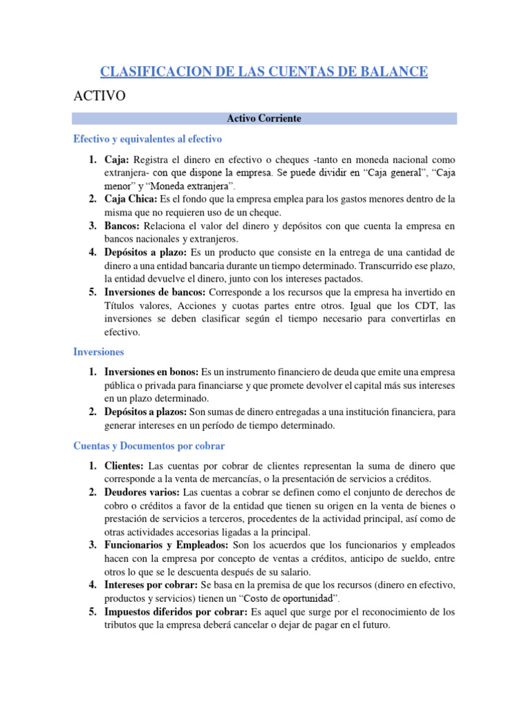 Clasificacion de Las Cuentas de Balance-2 | PDF