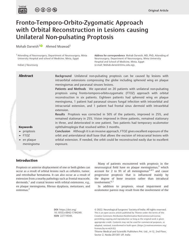 Proptosis FTOZ | PDF | Ct Scan | Neurosurgery