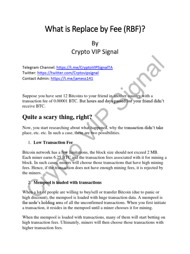 What is Replace by Fee | PDF | Bitcoin | Cryptocurrency