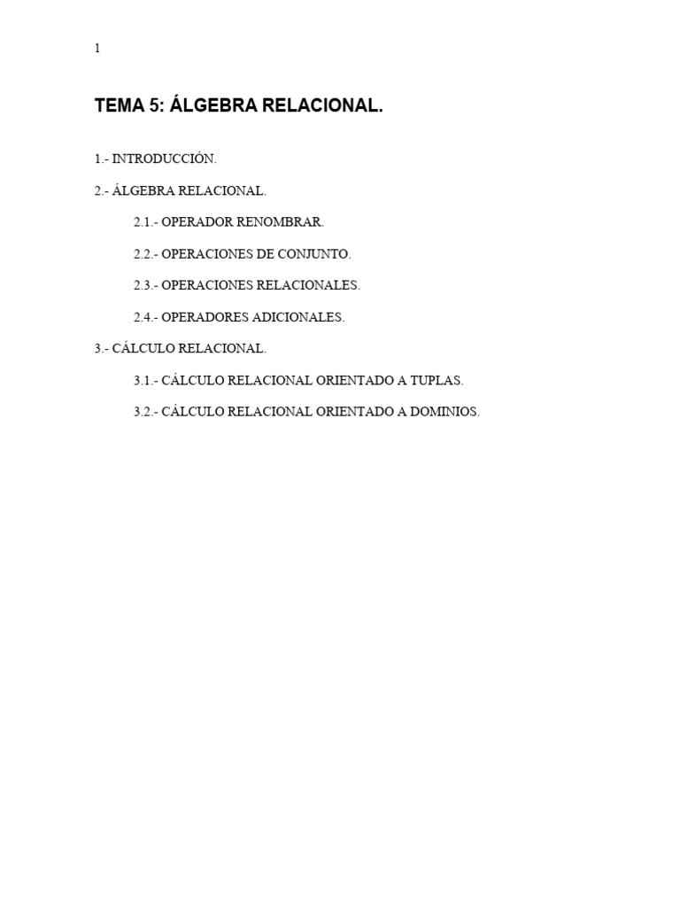 T5 Álgebra Relacional | PDF | Base de datos relacional | Matemáticas